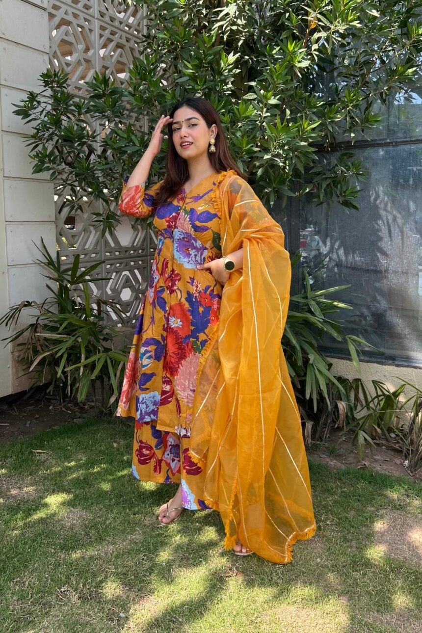 Multicolor chrome yellow 3 piece set - Asharfi Design