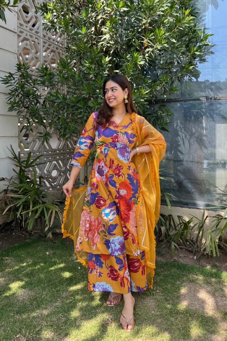 Multicolor chrome yellow 3 piece set - Asharfi Design